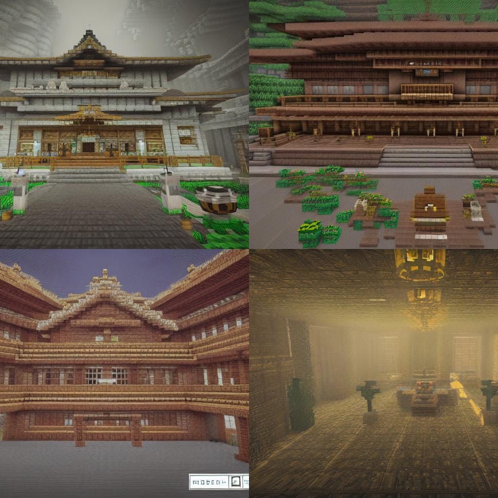 Kondo Horyuji main hall building Minecraft. - AI Generated Artwork ...
