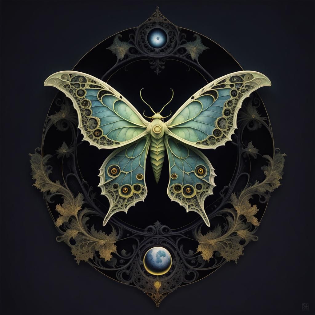 Lunar moth - AI Generated Artwork - NightCafe Creator