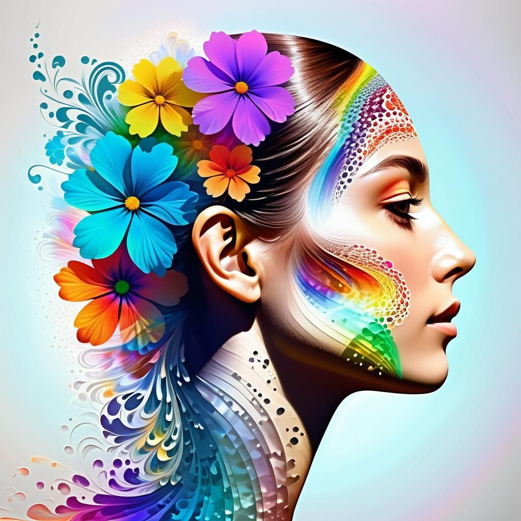 Rainbow Profile - AI Generated Artwork - NightCafe Creator