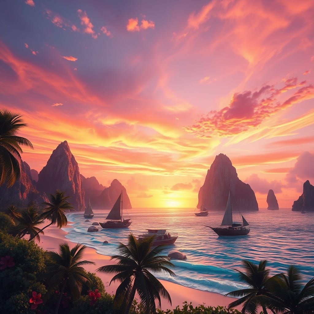 sunset at the beach walpaper - Surreal Beachscape at Sunset ...