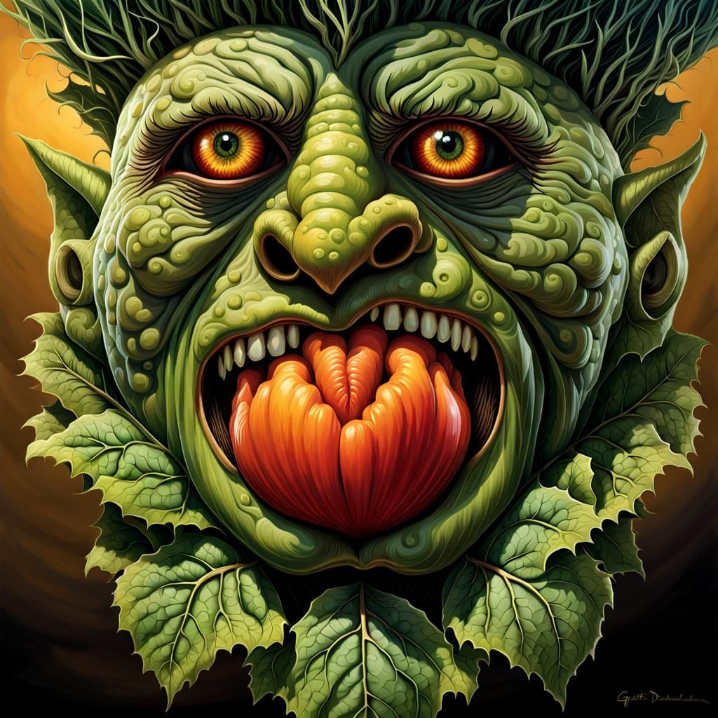 Sentient Vegetable faces, anatomically accurate humanoid vegetables ...