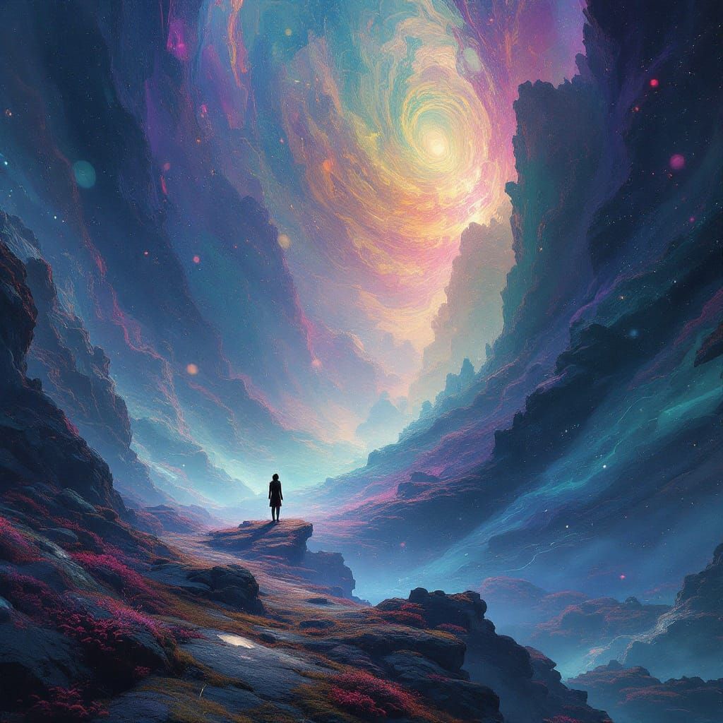 Wide - Ethereal Dreamscape in Vibrant Futurism