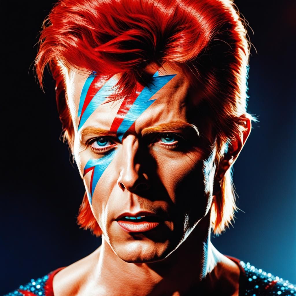 David Bowie as Ziggy Stardust during Aladdin Sane tour - AI Generated ...