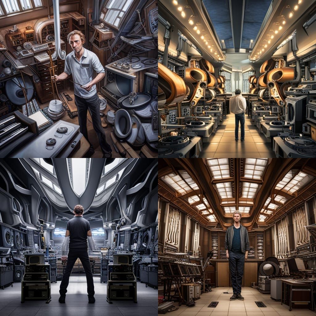 The Melodic Mechanic Creates an image of a skilled mechanic in a ...