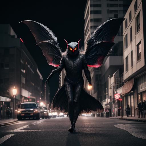 The Mothman Captured by a Traffic Camera - AI Generated Artwork ...