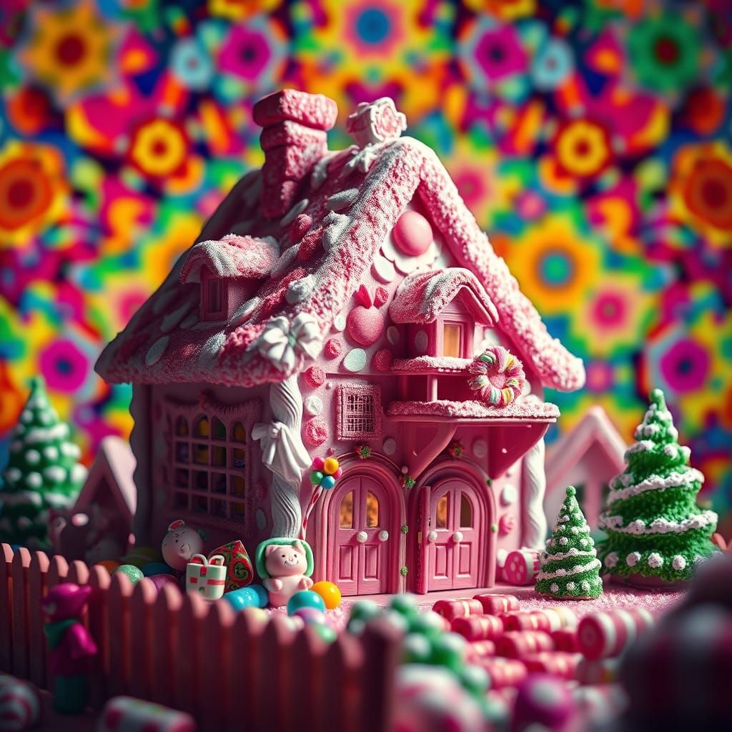 A real life candyland house Hyperrealistic, splash art, concept art ...
