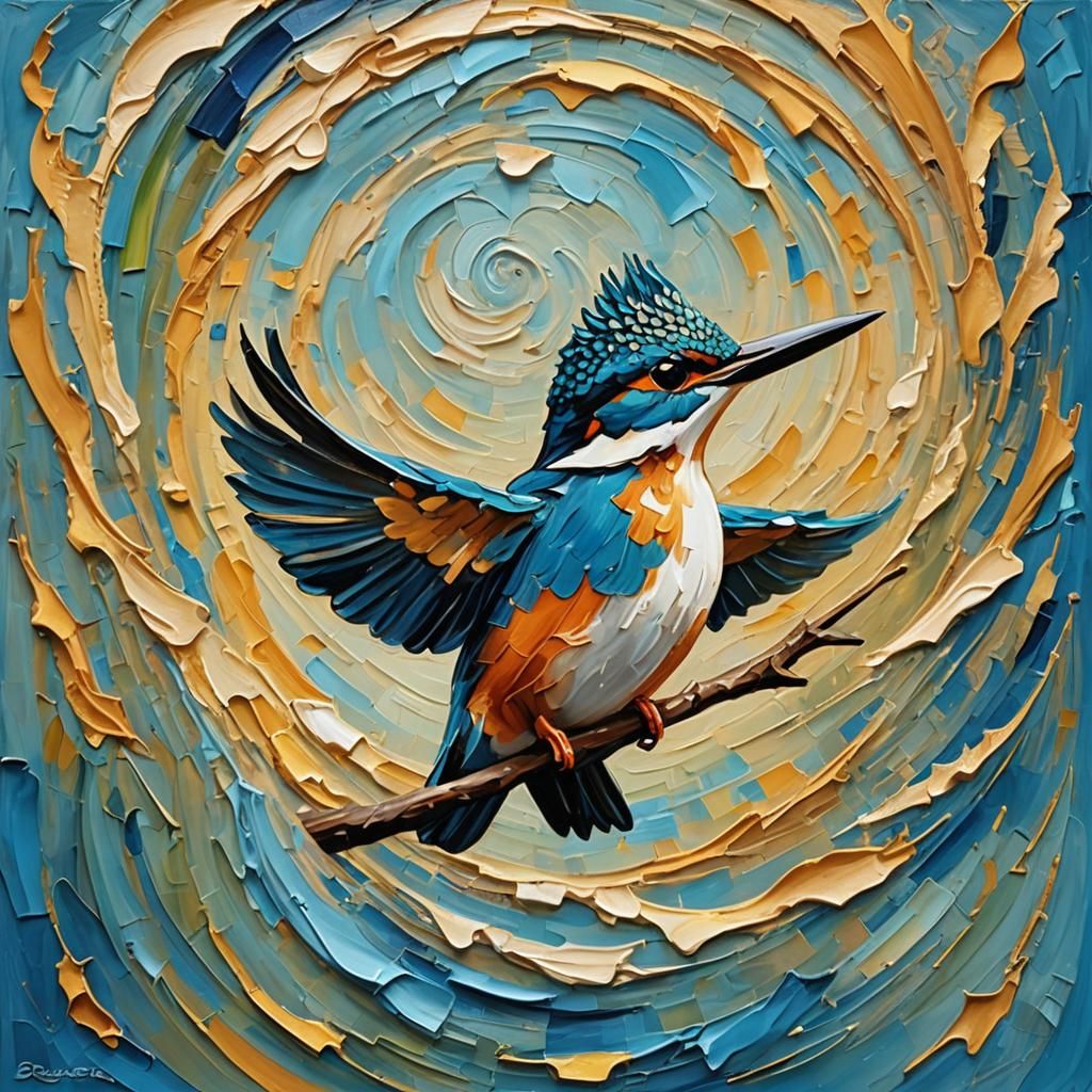 ‘The Impasto Kingfisher' by Vincent Van Gogh- Daily challenge #577 ...