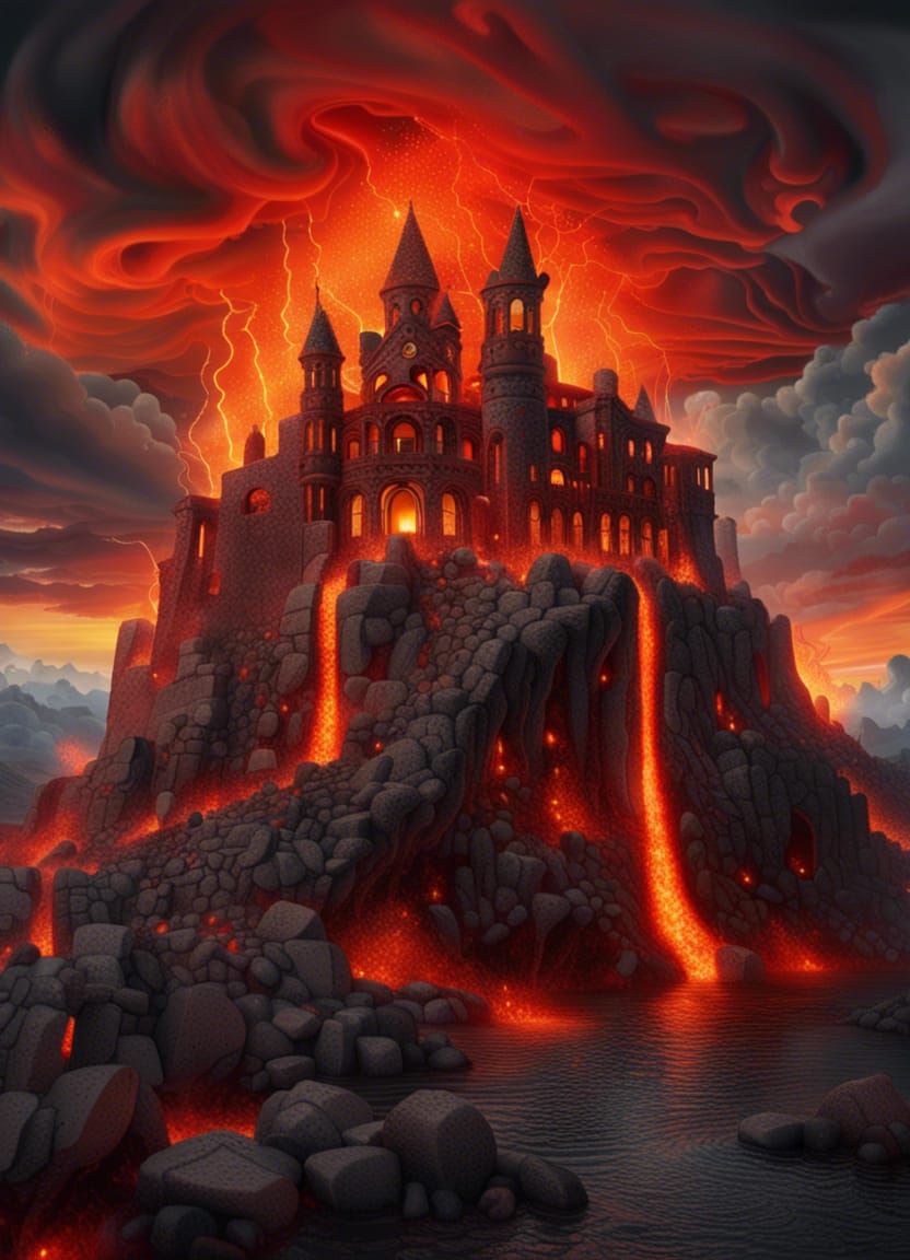 lava castle - AI Generated Artwork - NightCafe Creator
