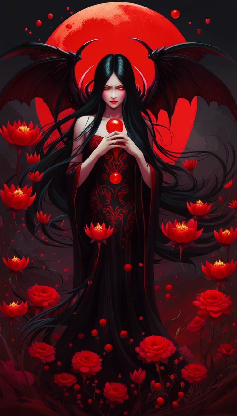 Red Moon Demon - AI Generated Artwork - NightCafe Creator