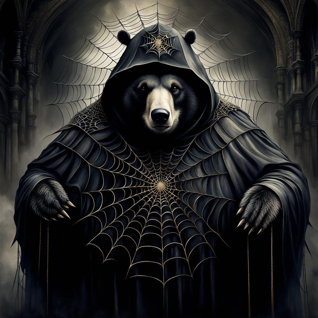 "Dark Spiderweb Obese Bear Pope in Religious Attire": photograph by ...