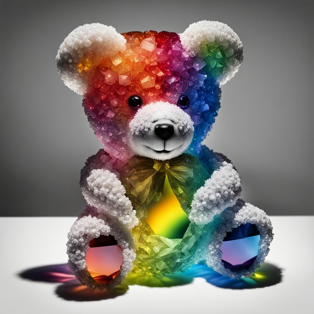Crystal teddy bear - AI Generated Artwork - NightCafe Creator