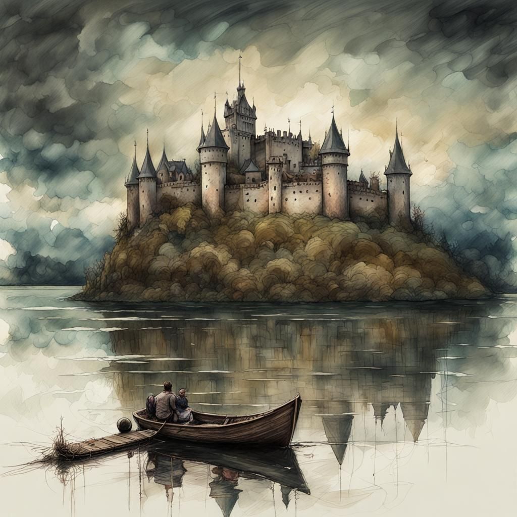 The castle on the Island - AI Generated Artwork - NightCafe Creator