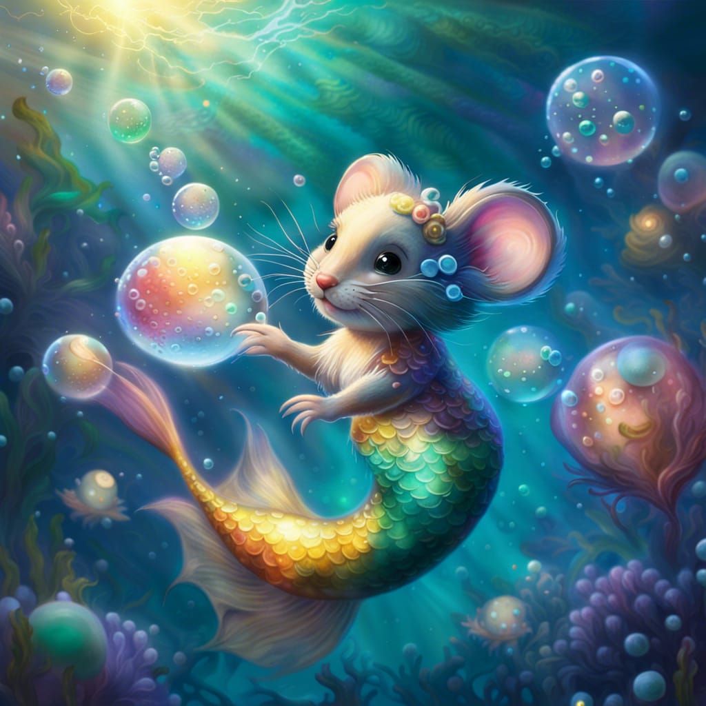 Cute Mouse Mermaid - AI Generated Artwork - NightCafe Creator