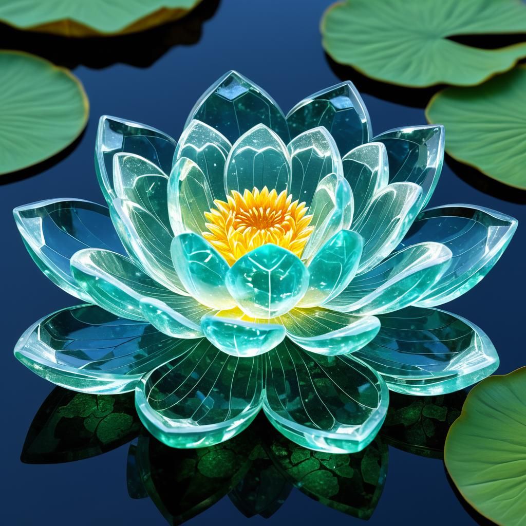 “Crystal lotus” - AI Generated Artwork - NightCafe Creator