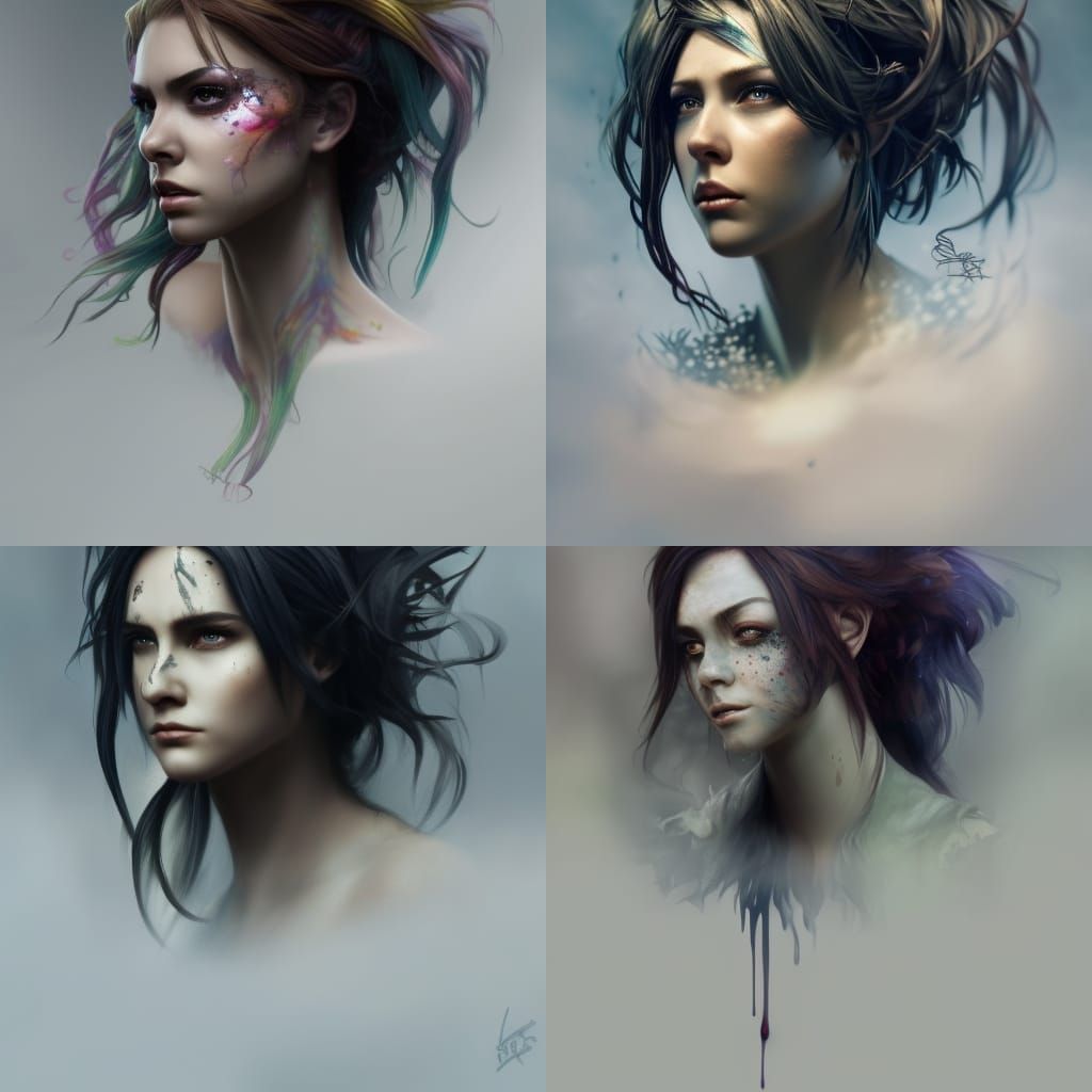 dark fae head and shoulders portrait, Hyperrealistic, splash art ...
