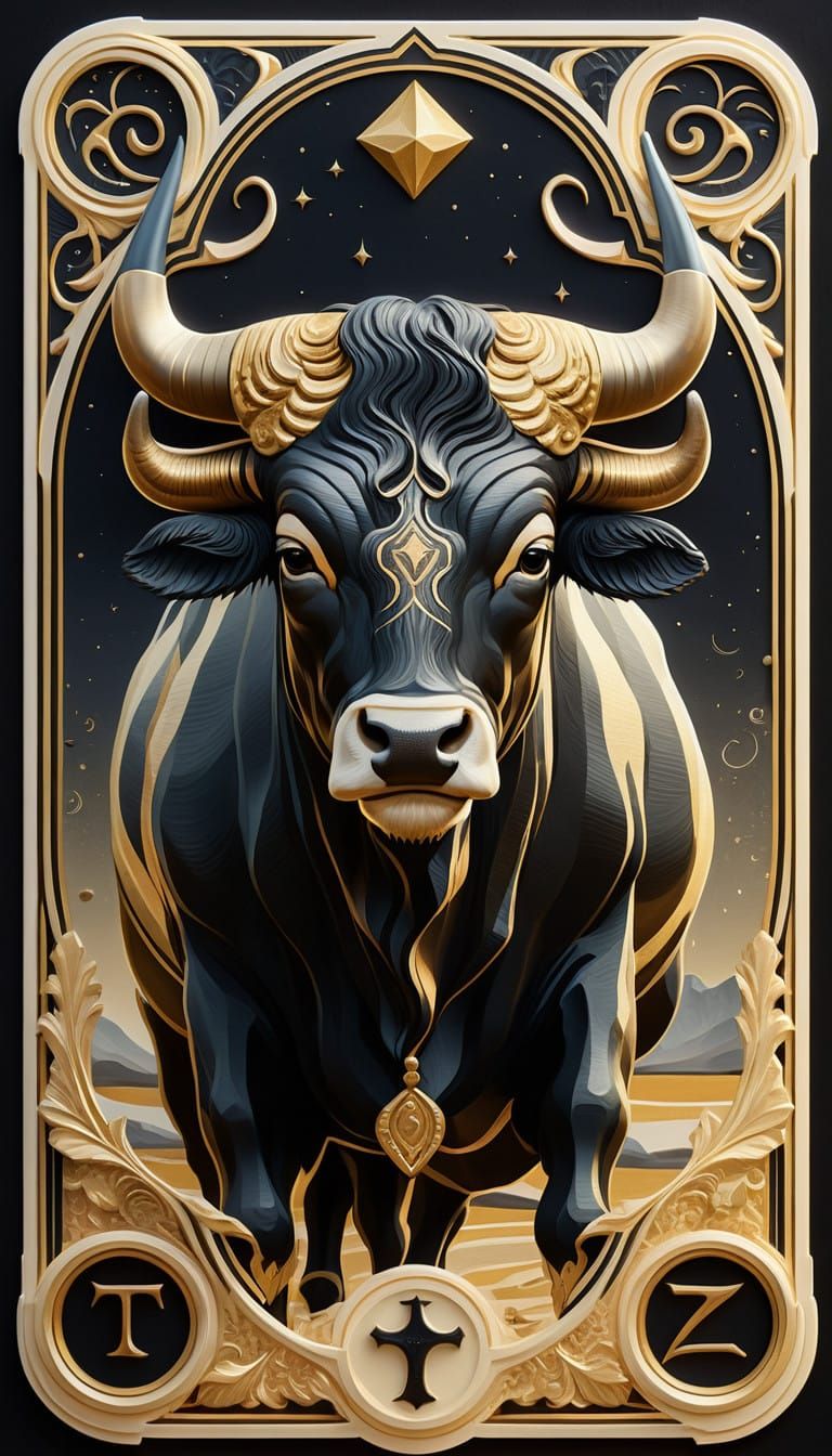 Taurus, the Bull 1. - Realistic Taurus Astrology Symbol on V...