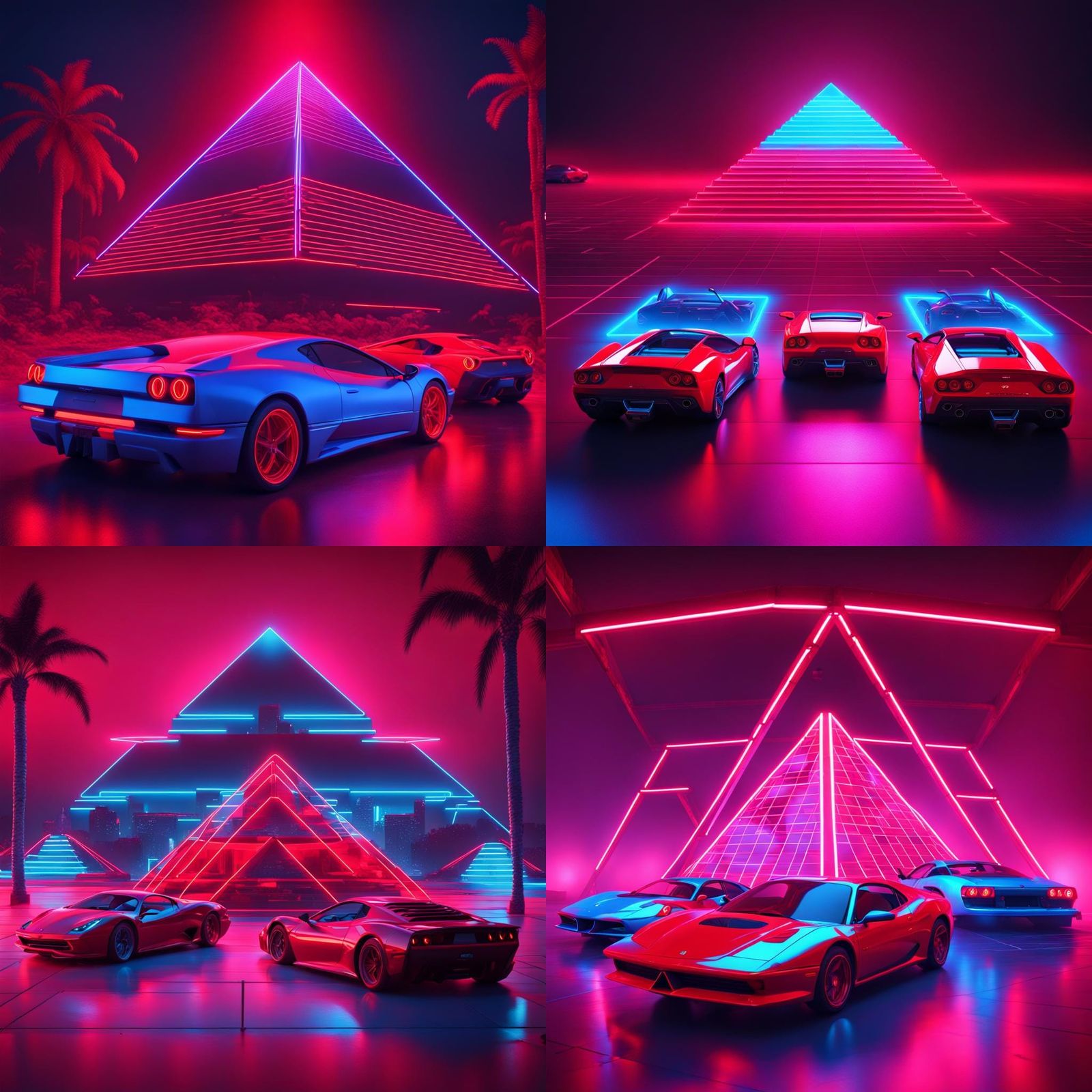 NEON FERRARI DREAMS - AI Generated Artwork - NightCafe Creator