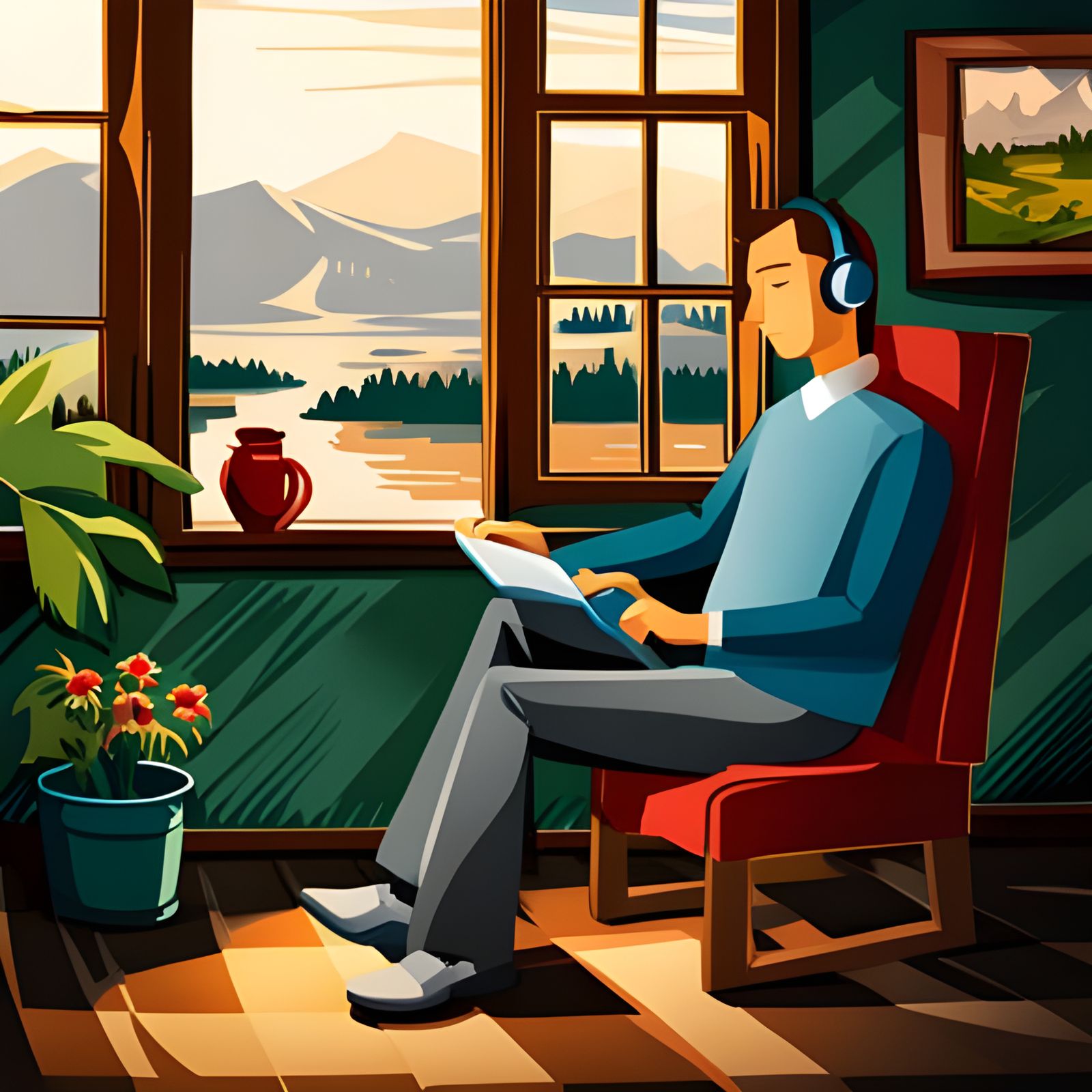 Melodic Oasis of Relaxation - AI Generated Artwork - NightCafe Creator