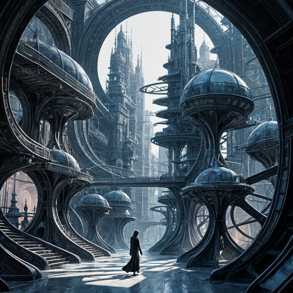 Tomorrow morning - Bustling Underground Metropolis at Dawn