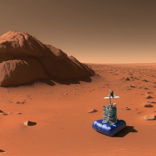 astronaut standing next to, an inflatable house, on mars - AI Generated ...