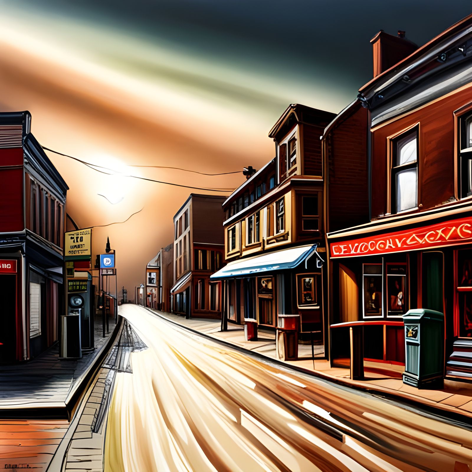 Small Town - AI Generated Artwork - NightCafe Creator