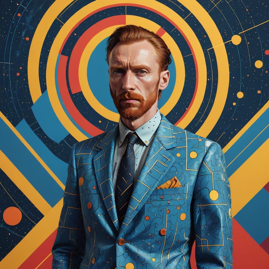 Vince van Gogh in Pop Art. - Vibrant Pop Art Portrait of Vin...