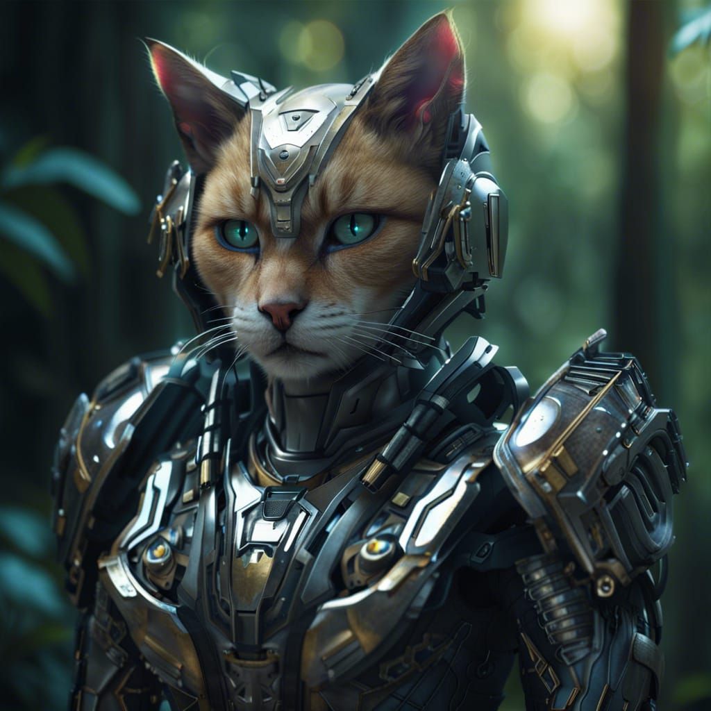 Cyber Cat - AI Generated Artwork - NightCafe Creator