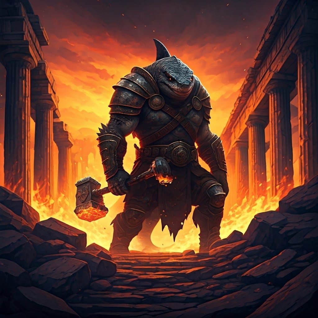 Viking Mako Shark-Komodo Dragon Hybrid Emerges fro... - AI Art