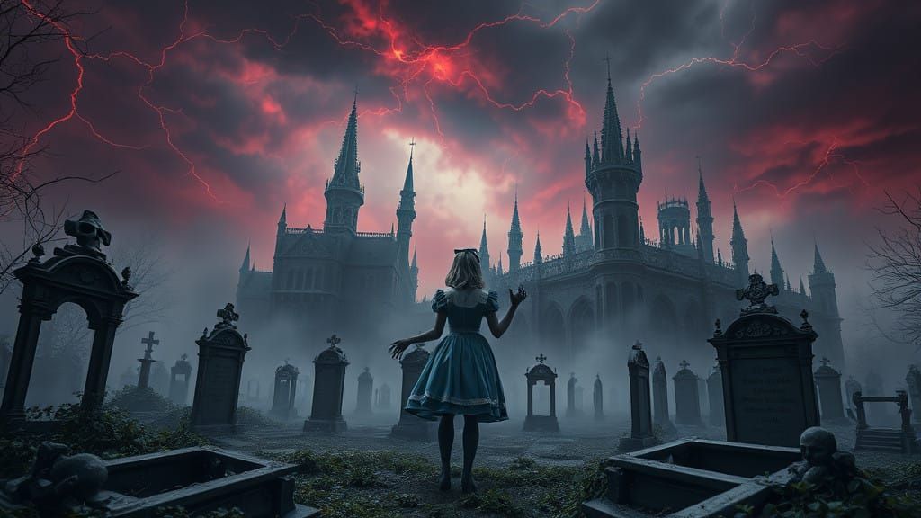 Ethereal Nightmare in Dark Fantasy Realm with Alic... - AI Art