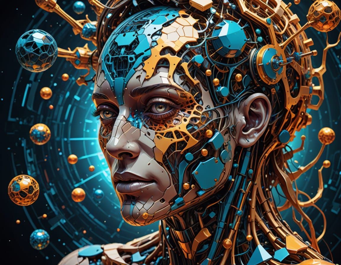 Surrealist Cubist Masterpiece: Fragmented Human An... - AI Art