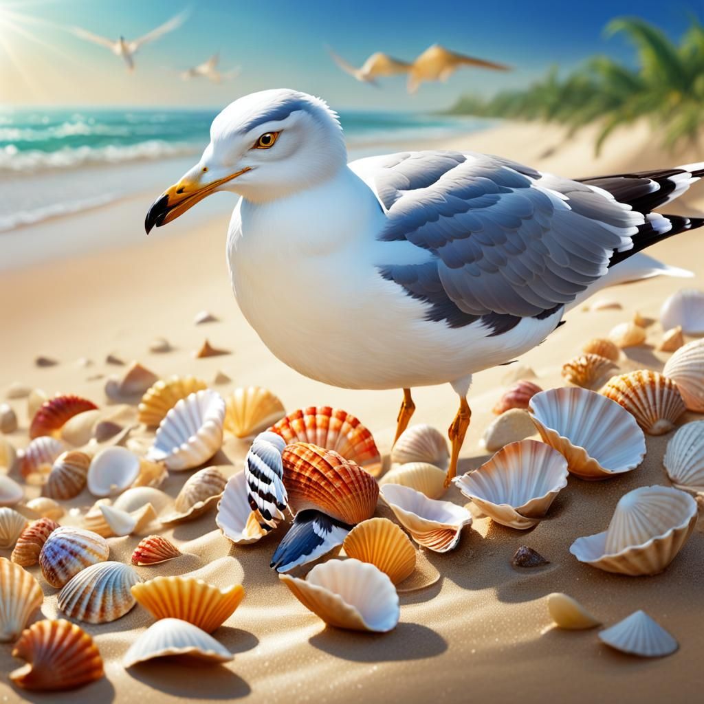So many seashells to pick - AI Generated Artwork - NightCafe Creator
