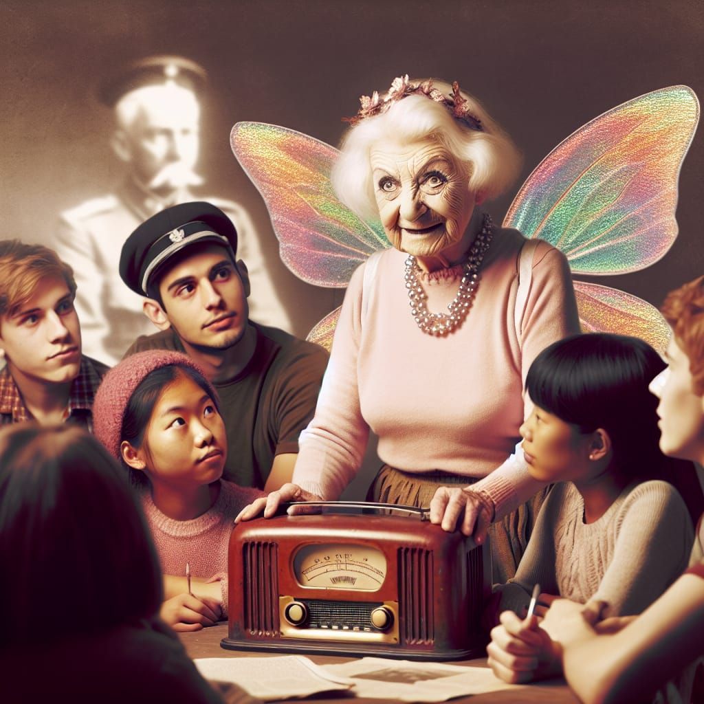 Elderly Woman Teaches Youth about Fascist Aestheti... - AI Art