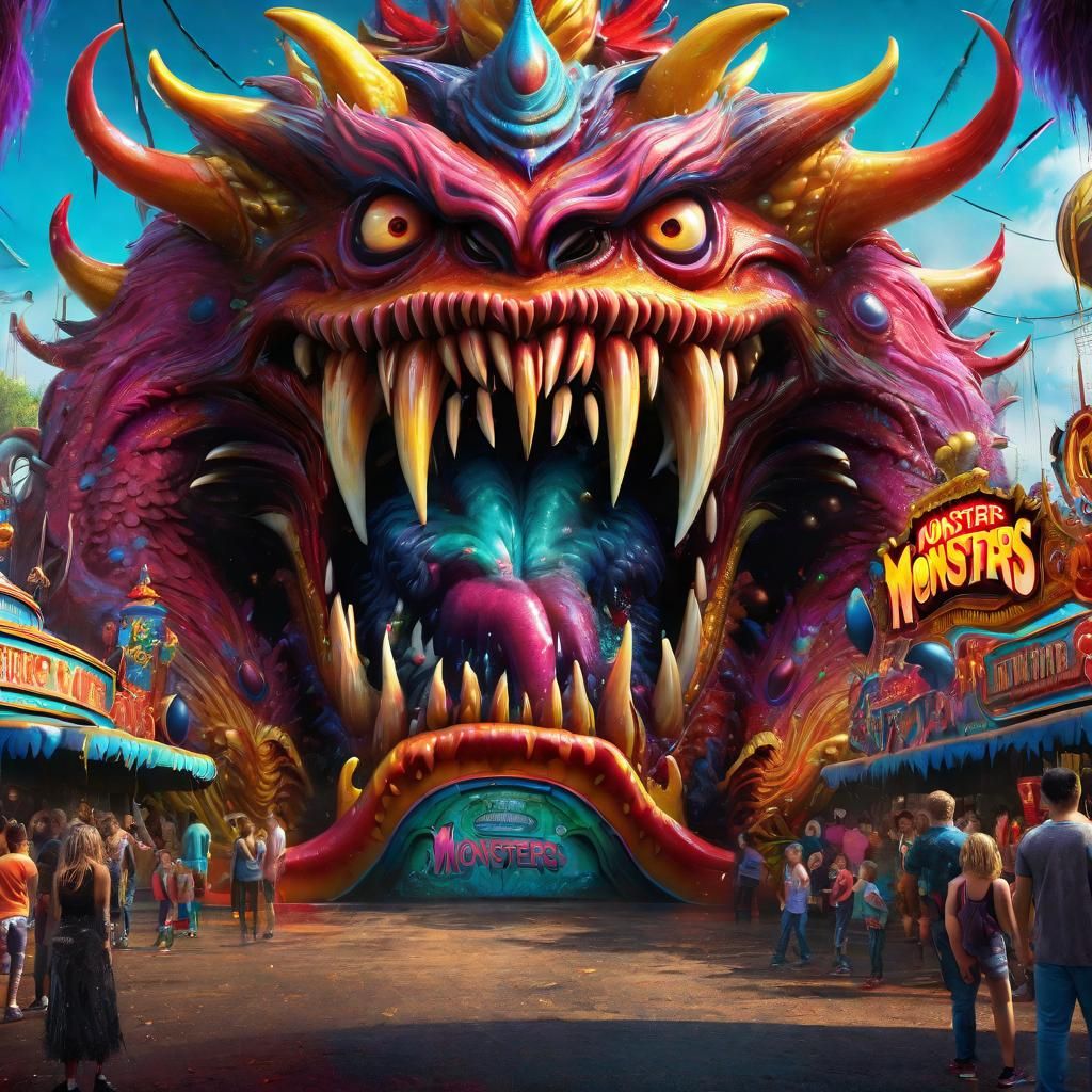 Welcome To Monsters Theme Park - AI Generated Artwork - NightCafe Creator