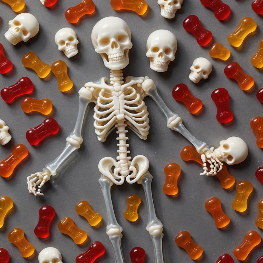 Gummy Skeleton - Colorful Gummy Skeleton in Vibrant Cartoon ...