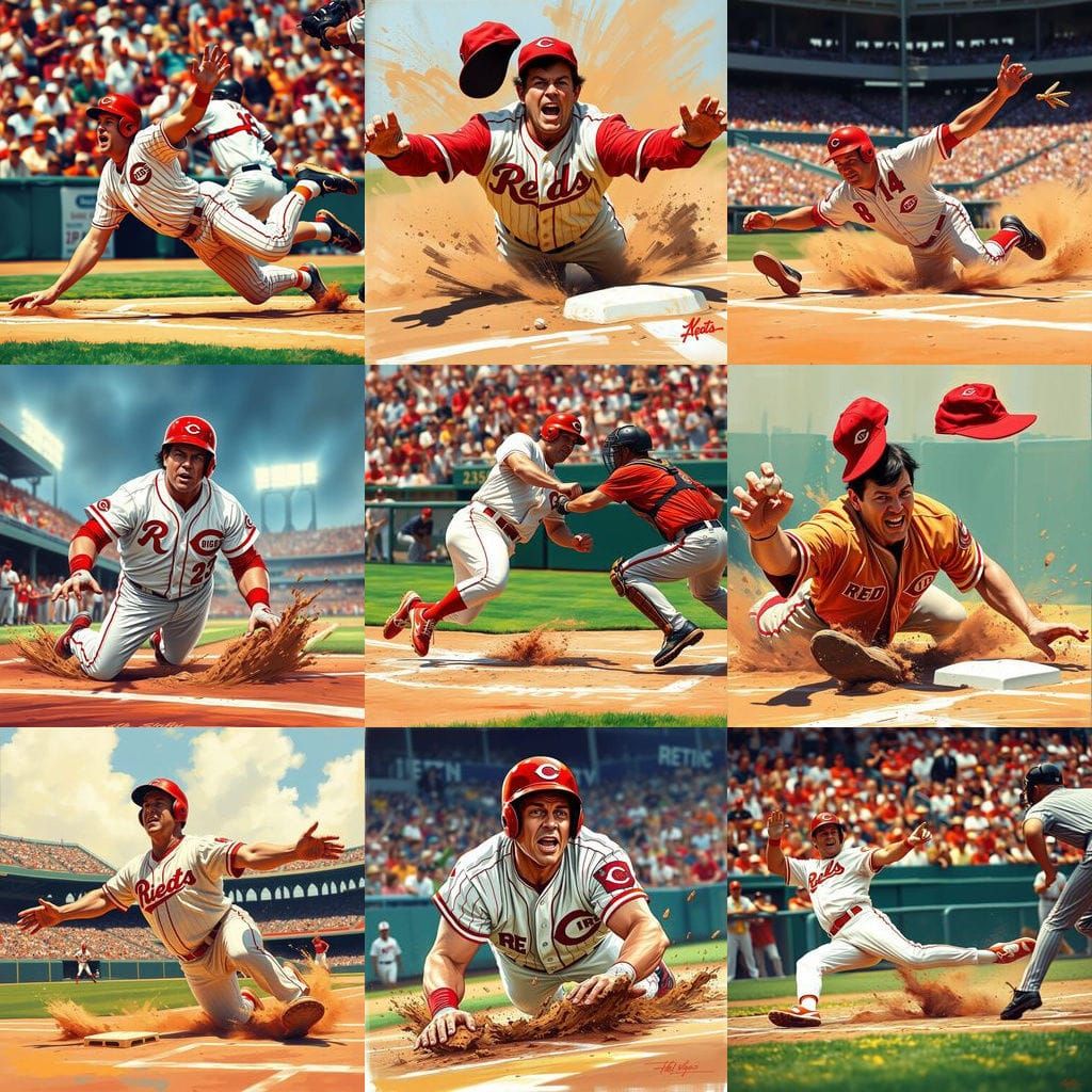 Baseball Legend Pete Rose Makes Daring Head-First ... - AI Art