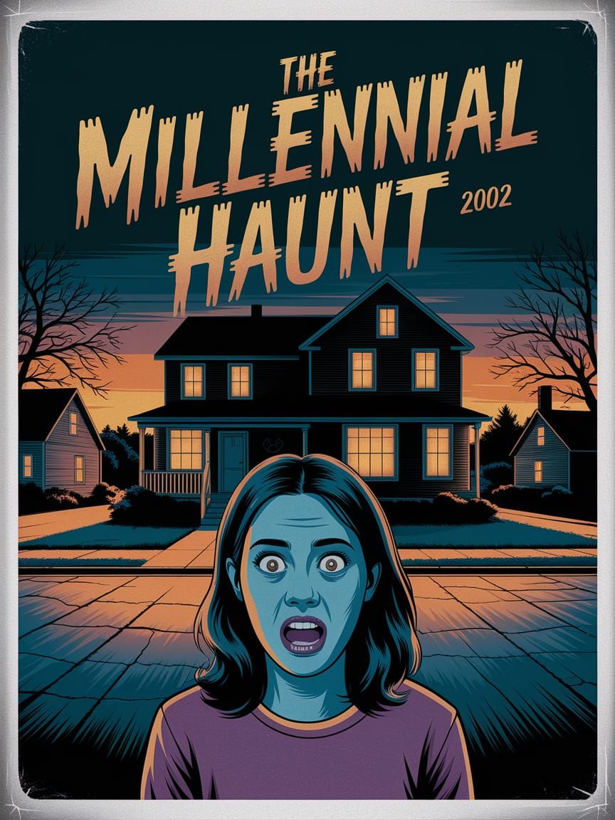 2000s millennial horror film poster