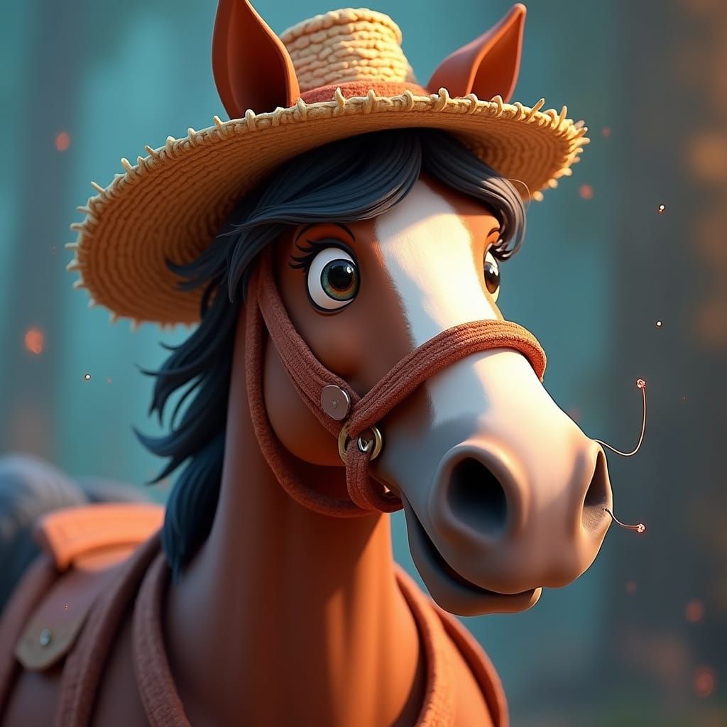 clodhopper clyde cartoon clydesdale horse add whiskers and straw hat