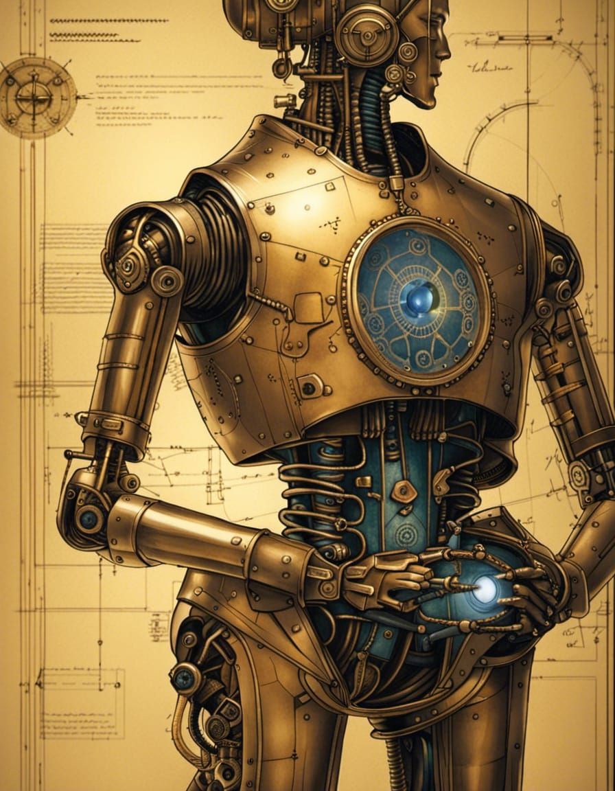Steampunk android - AI Generated Artwork - NightCafe Creator