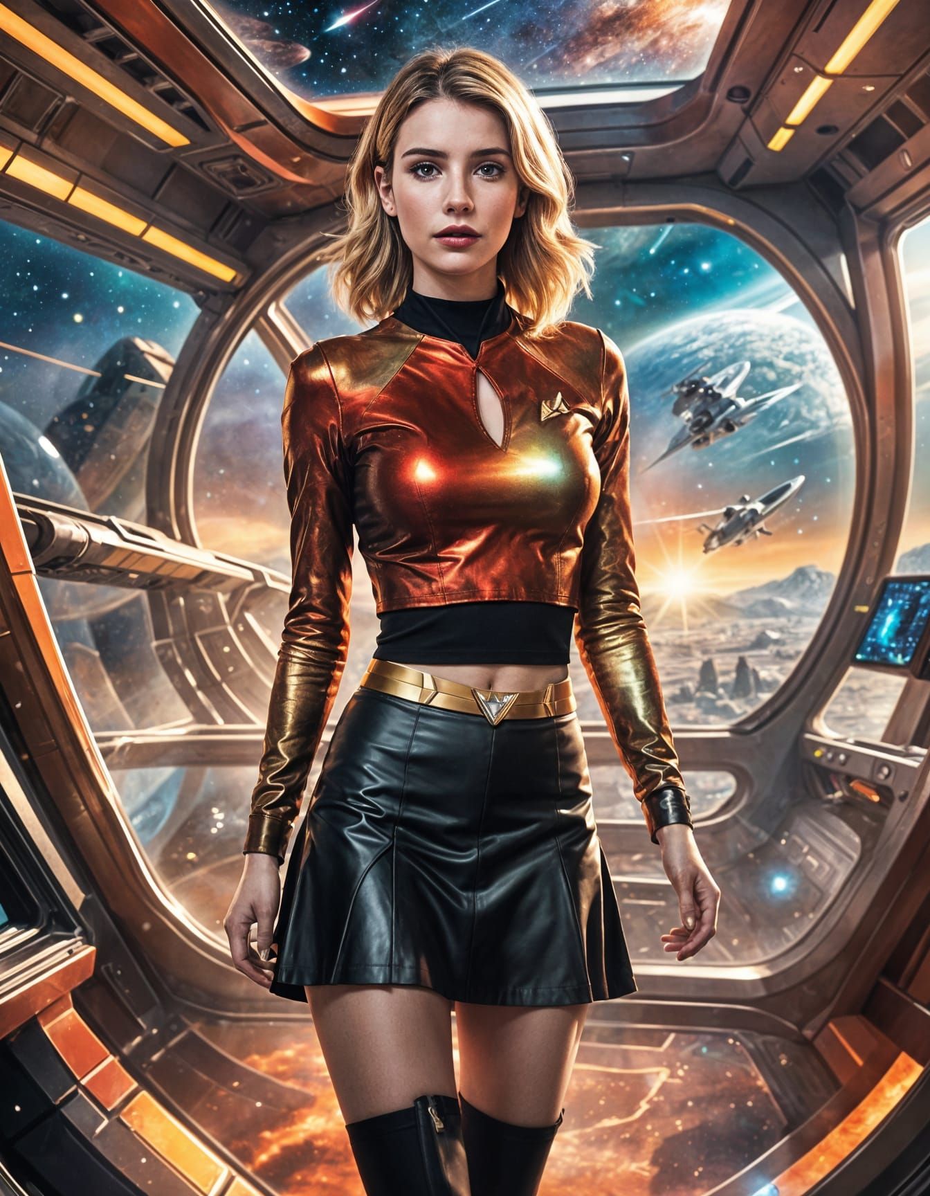 Emma Roberts the stunning starfleet commander