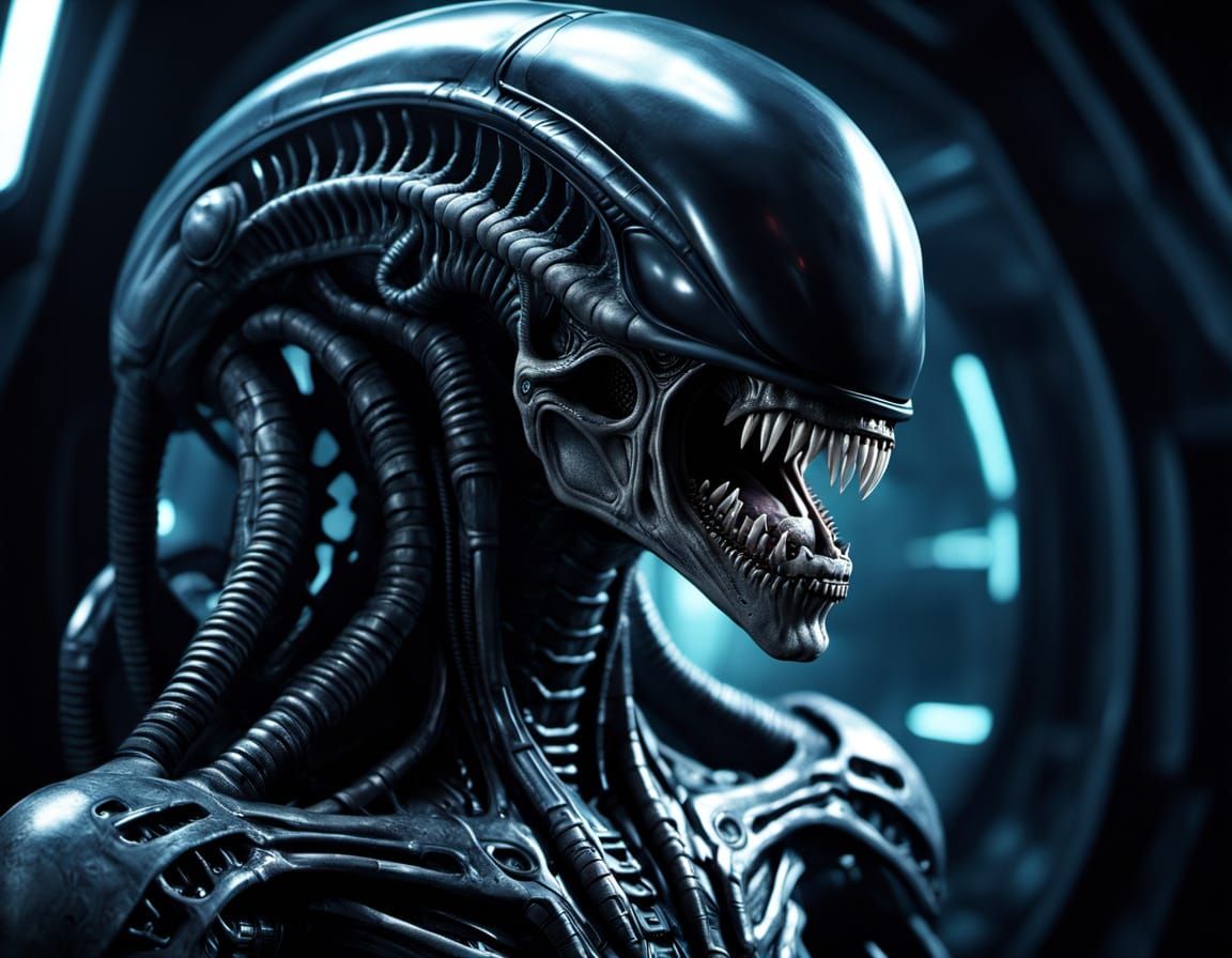 XENOMORPH - Glowing Xenomorph Horror in Dark Spacestation