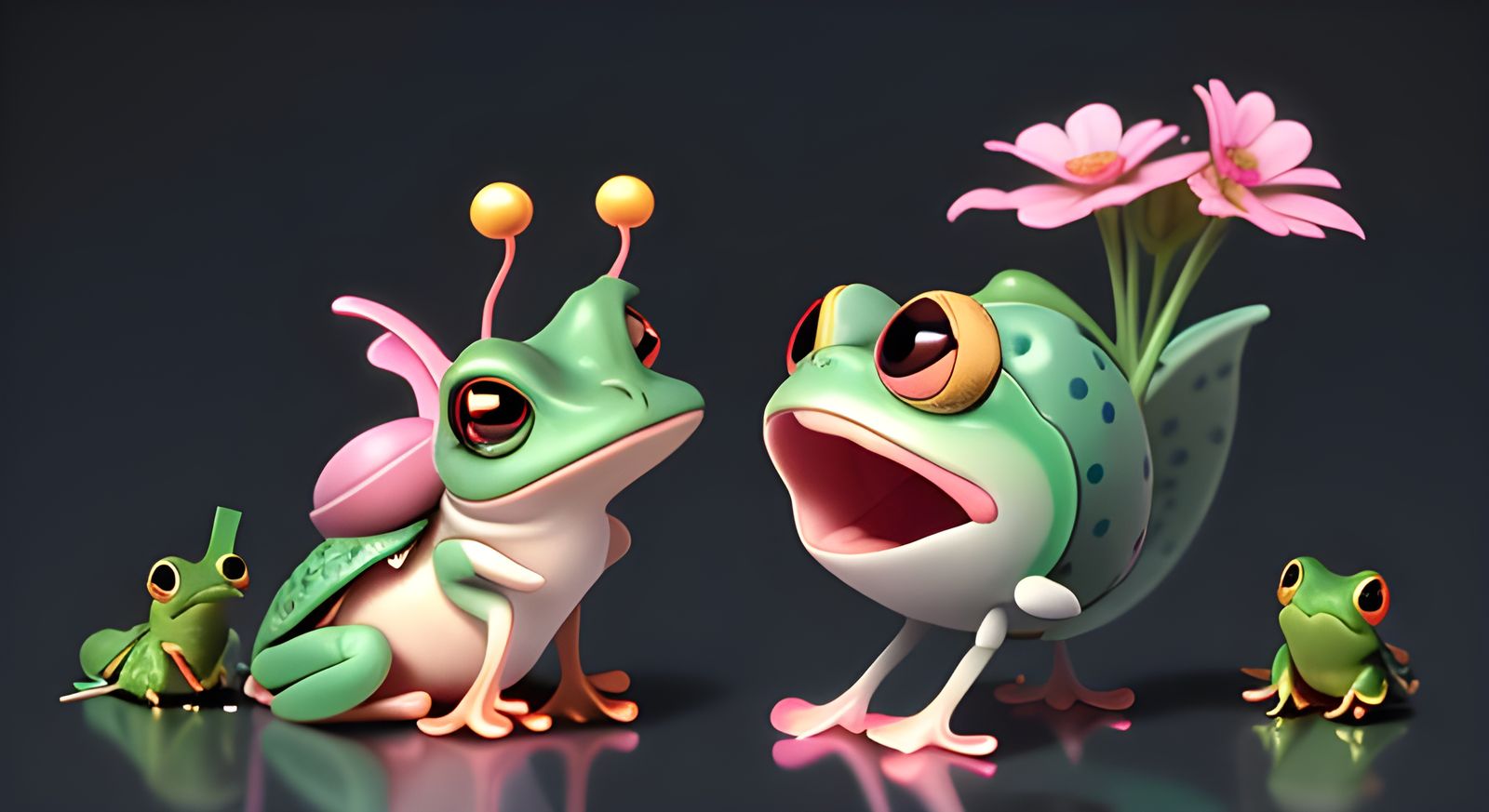Some cute Frogs - AI Generated Artwork - NightCafe Creator