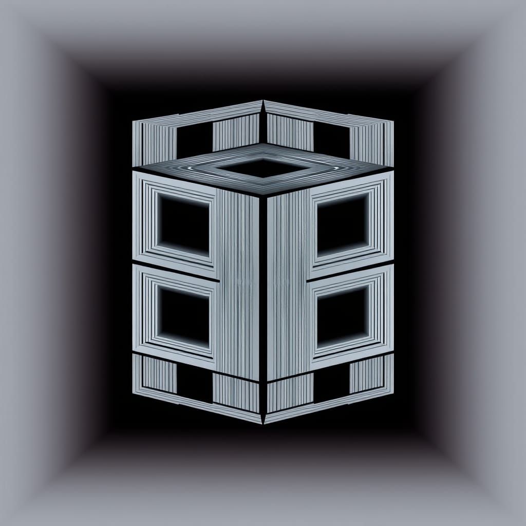A cube - Symmetrical Cube in Minimalist Tessellation Style
