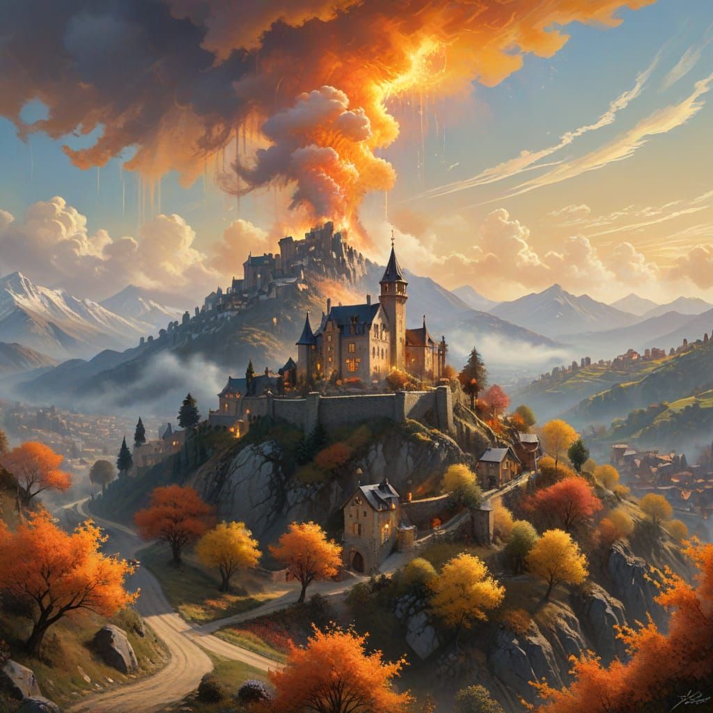 A castle on atop of Pyrenees - A castle on atop of Pyrenees