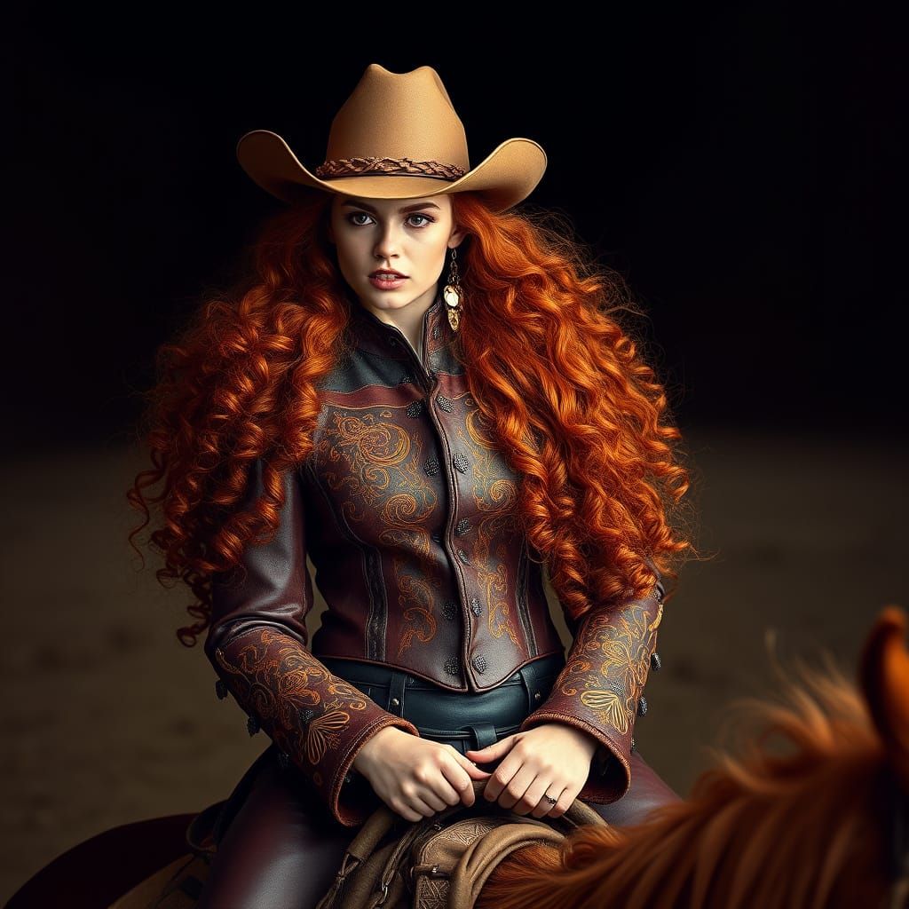 Rodeo cowgirl Merida 2 - Rodeo Cowgirl in Elaborate Nudie Su...