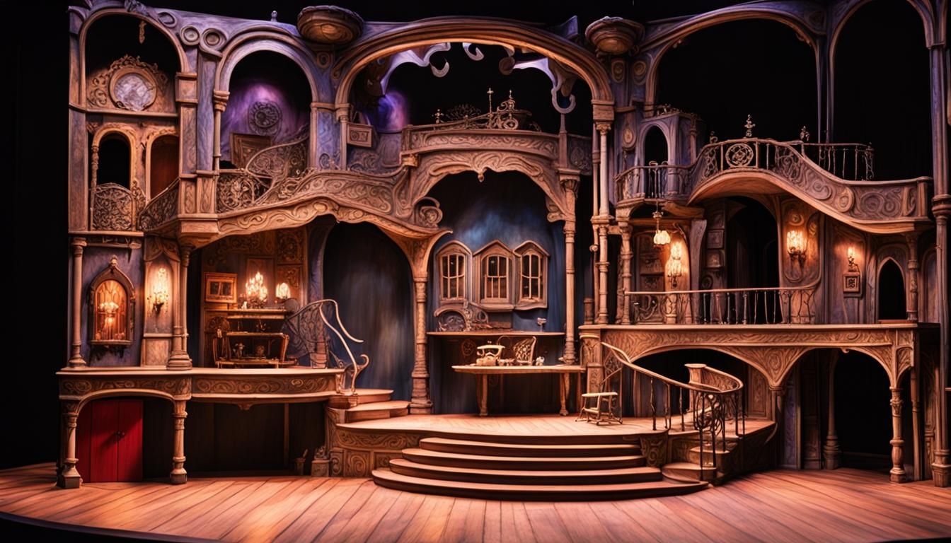 Scenic theater set design - AI Generated Artwork - NightCafe Creator