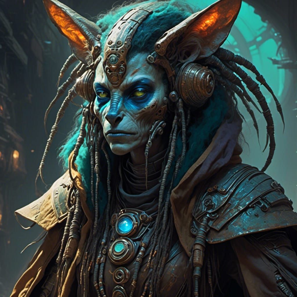 sci-fi dystopian era futuristic sci-fi fantasy / color / ( a furry ...