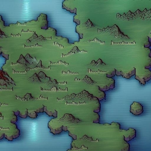 very large 2d fantasy detailed map in style of baldur's gate 3, view ...