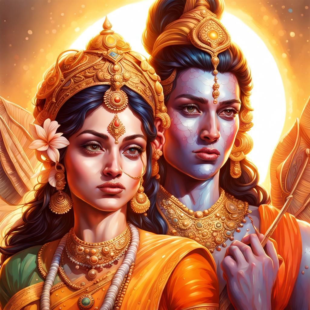 Ram & sita real - AI Generated Artwork - NightCafe Creator