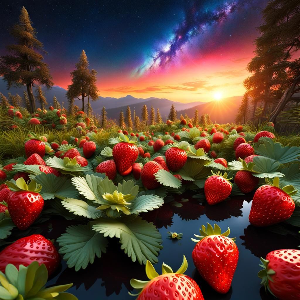 Strawberry Fields - AI Generated Artwork - NightCafe Creator