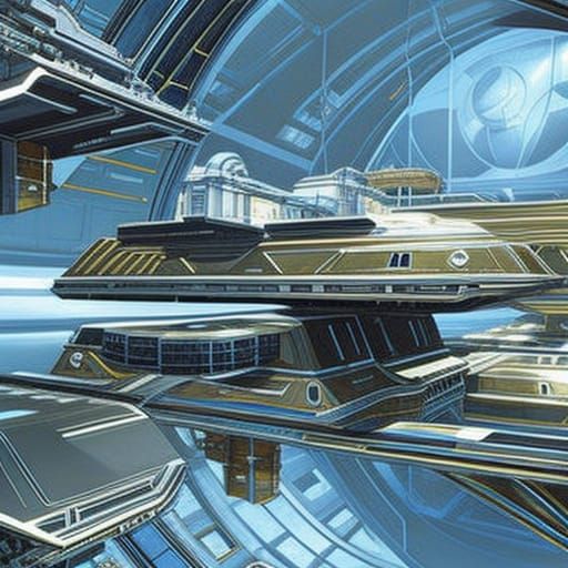 "a 2D insanely detailed blueprint of a space station" blueprint ...